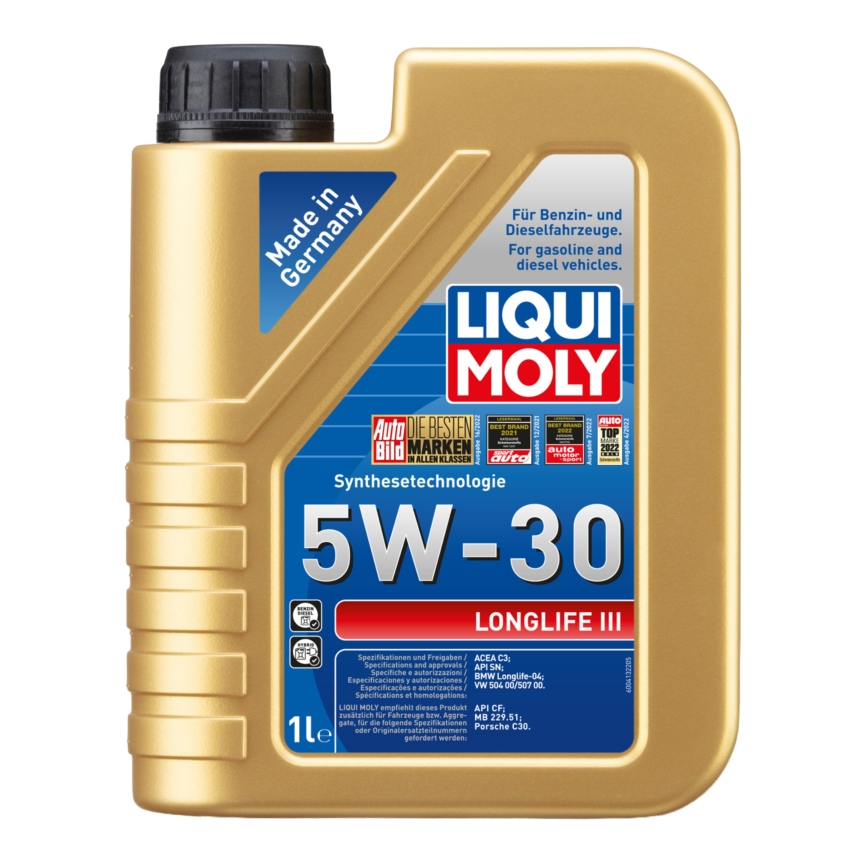 Liqui Moly 20820 Longlife III 5W-30 Engine Oil - 1 Litre – All Oils